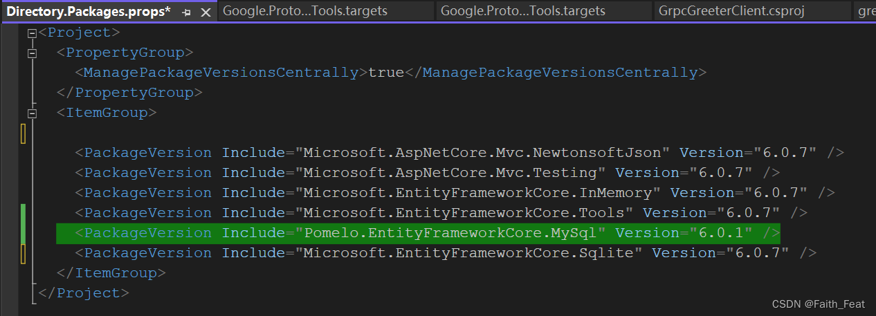 使用中央包版本管理的项目不应定义 PackageReference 项上的版本，但应定义 PackageVersion 项上的版本：..._packagereference version ...