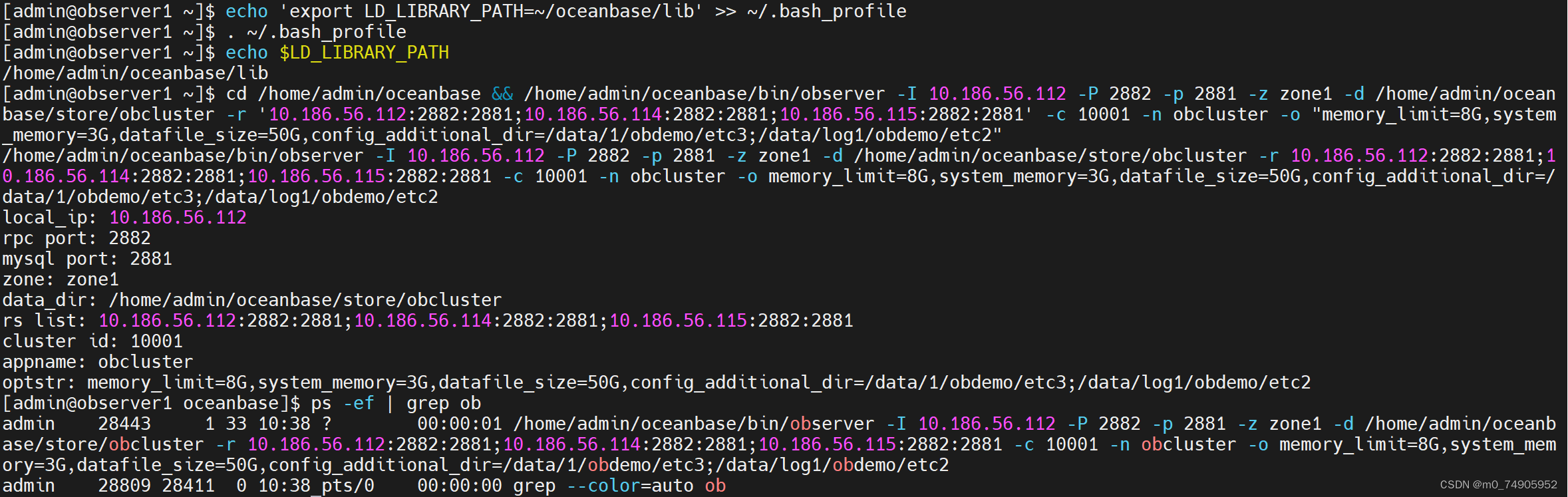 实践练习二：手动部署 OceanBase 集群_oceanbase 手工部署-CSDN博客