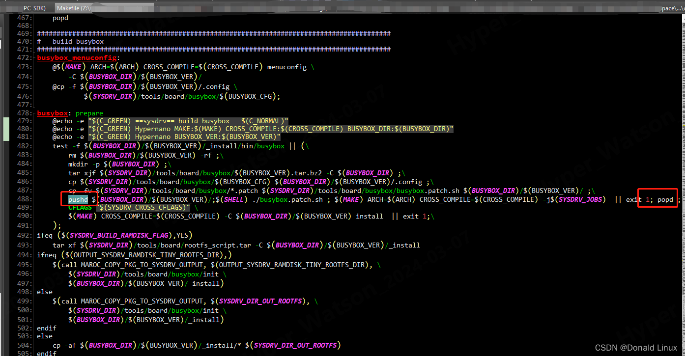2024-03-07 Makefile 文件里面的shell命令 pushd和popd，用于在命令执行过程中进入一个目录，并将该目录推入一个堆栈中Add directories to ...