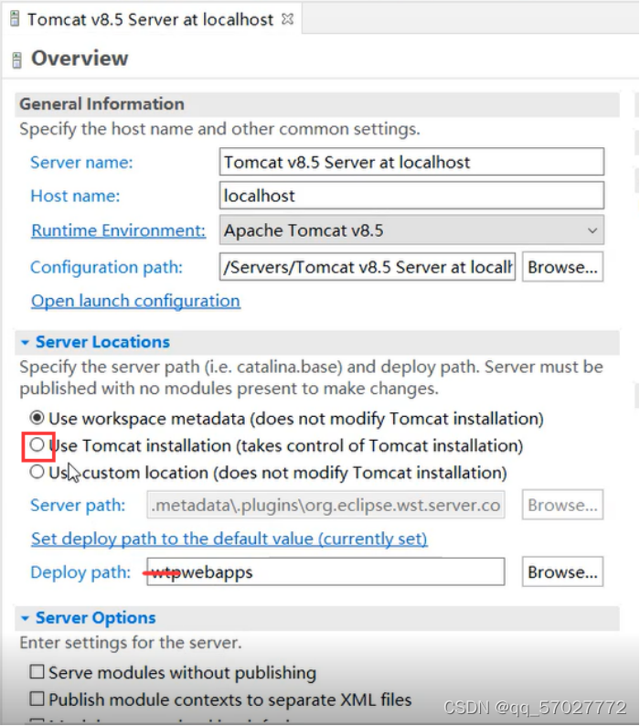 eclipse配置tomcat_eclipse 的tomcat v8.5 server at localhost.在哪里-CSDN博客
