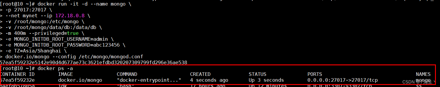 Docker 创建mongoDB容器，status为Exited (2)解决方法_mongodb容器创建exit-CSDN博客