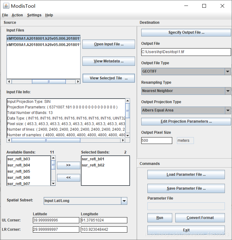 使用MODIS REPROJECTION TOOL(MRT)进行MODIS影像批处理（拼接+转投影）-CSDN博客