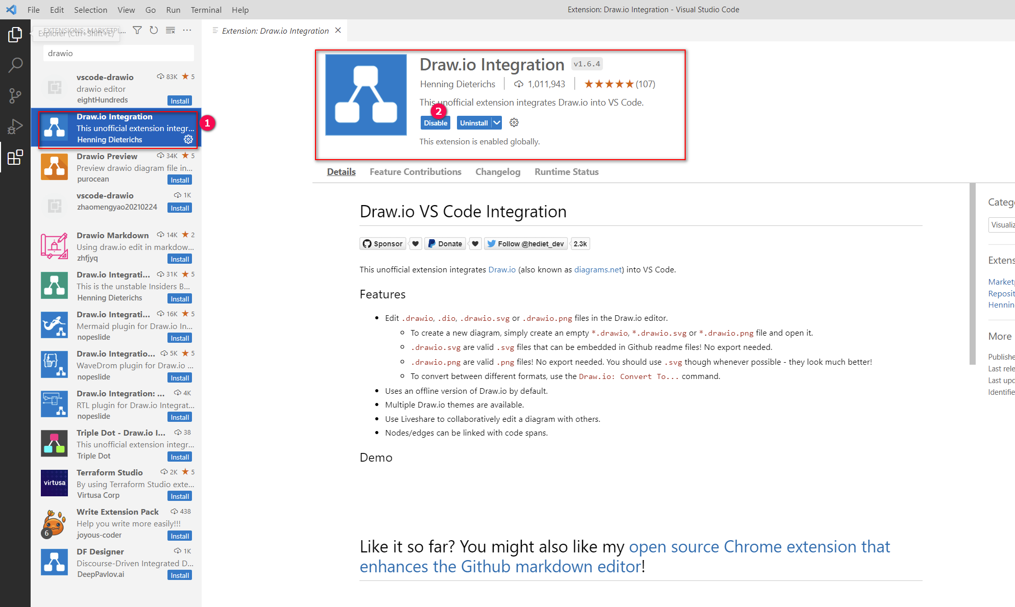 Visual Studio Code+drawio扩展插件的安装和使用，免费的软件构图神器_vscode drawio插件怎么用-CSDN博客