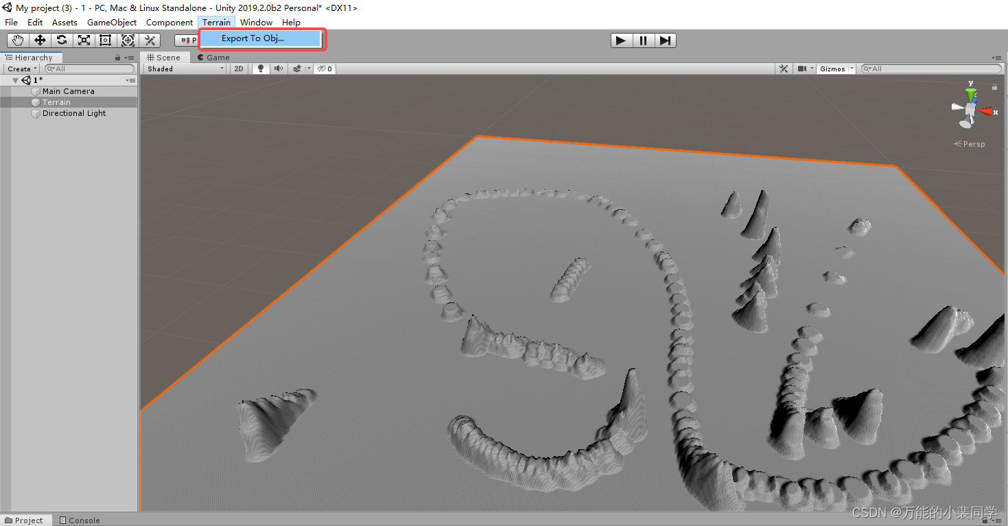 C# Unity将地形(Terrain)导出成obj文件_unity地形块怎么导出-CSDN博客