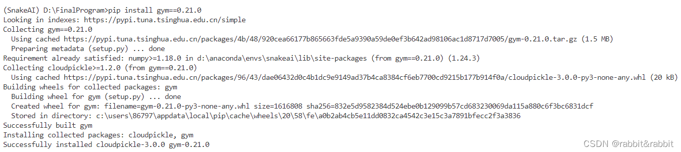 安装gym=0.21.0报错_gym 0.21.0-CSDN博客
