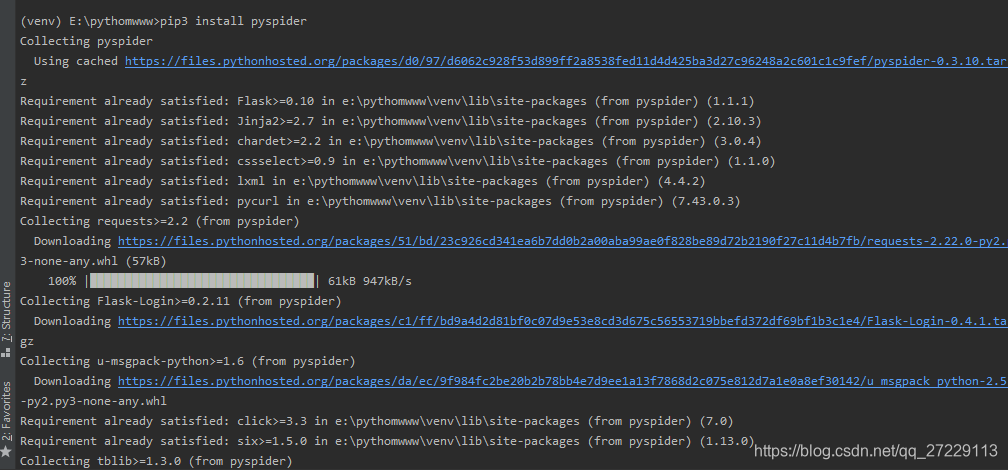 python 解决安装pyspider失败：Command "python setup.py egg_info"failed with error code 10 in_pip error10 ...