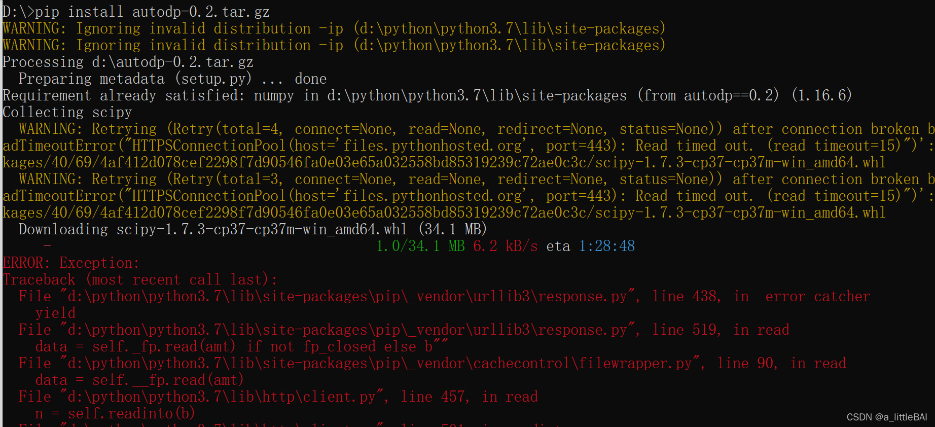 安装pysyft遇到UnicodeDecodeError: ‘gbk‘ codec can‘t decode byte 0x9a in position 3594: illegal ...