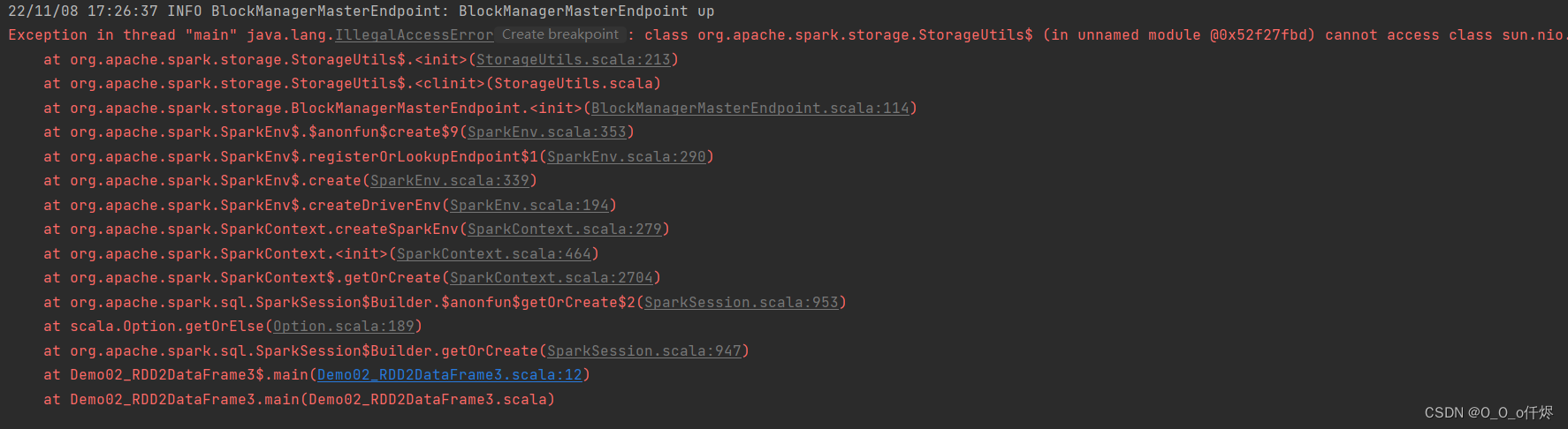 Spark项目搭建时，idea报错 Exception In Thread Main Java Lang Illegalaccess Csdn博客