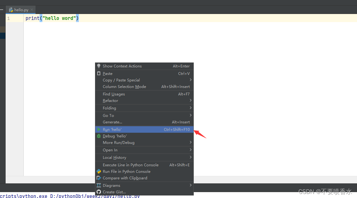 python3-环境篇-03-pycharm创建python工程之hello word_pycharm2023 python hello word-CSDN博客