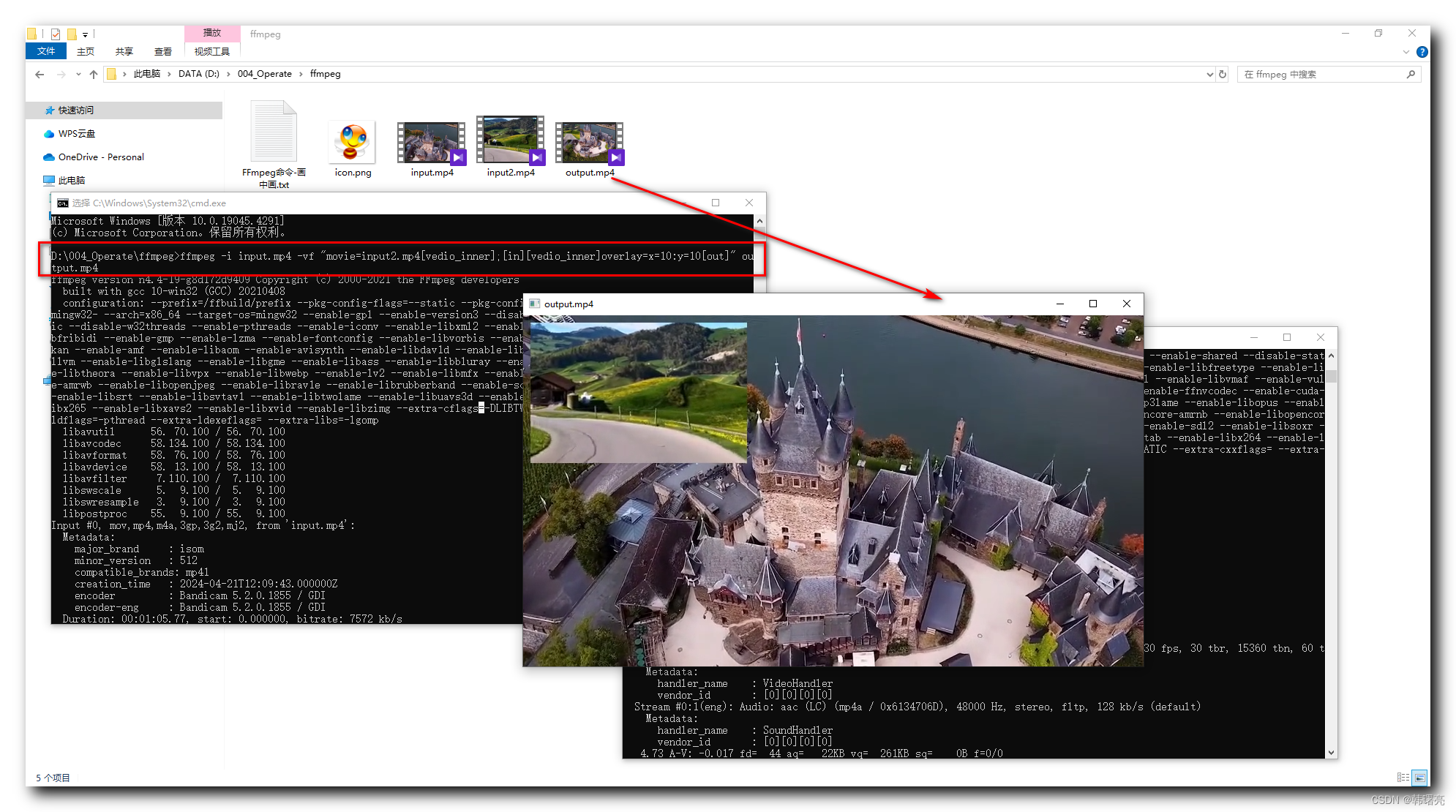【FFmpeg】Filter 过滤器 ⑤ ( 画中画 - overlay 过滤器 | overlay 过滤器可选参数设置 | 内置参数 | 基础用法 | 控制画中画尺寸及播放效果 | 跑马灯 ...