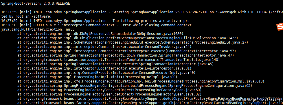 项目启动出现：“org.activiti.engine.impl.db.DbSqlSession.dbSchemaUpdate......“问题解决-CSDN博客