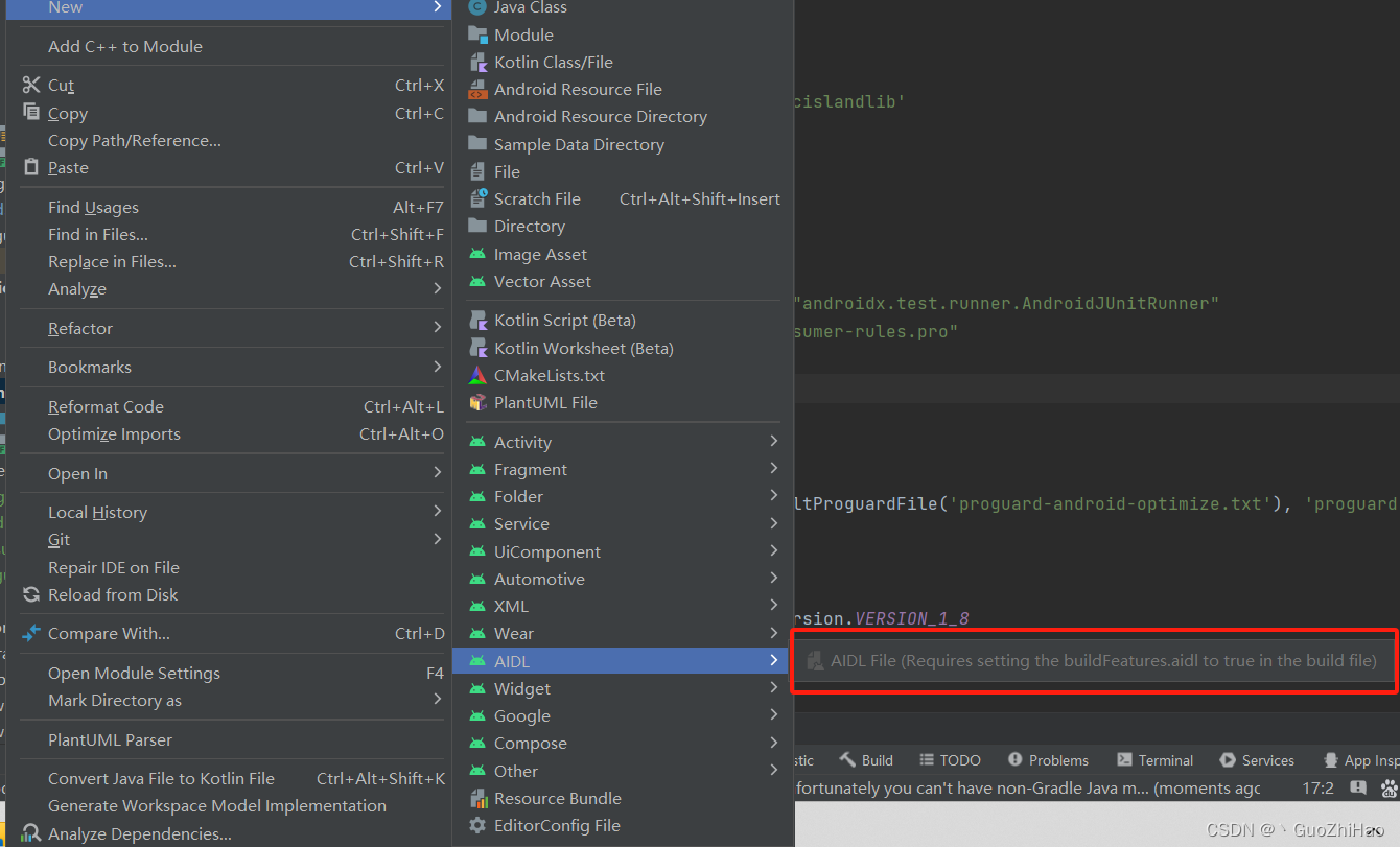 Android 右键 new AIDL 无法选择_aidl file require-CSDN博客