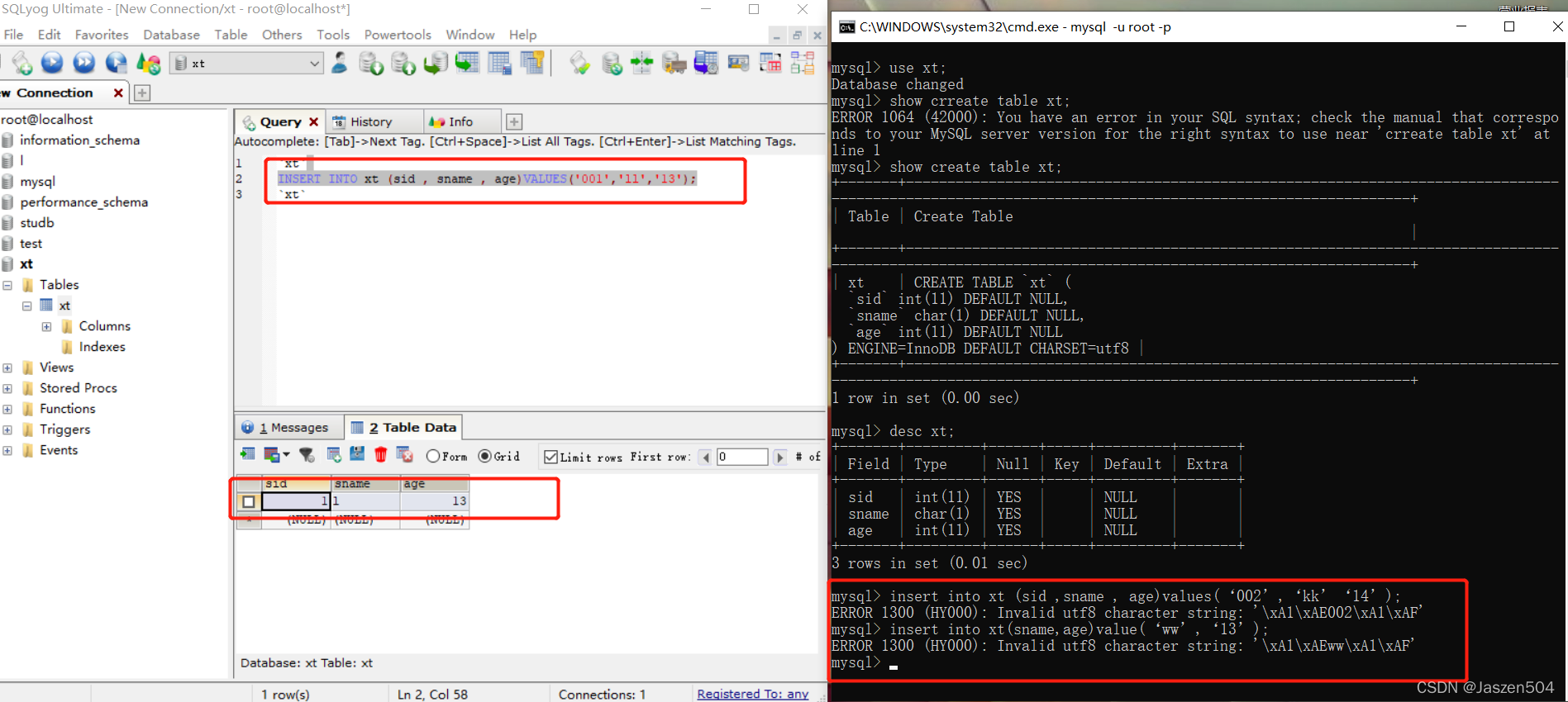 ERROR 1300 (HY000): Invalid utf8 character string: ‘\xA1\xAE002\xA1\xAF‘求解-CSDN博客