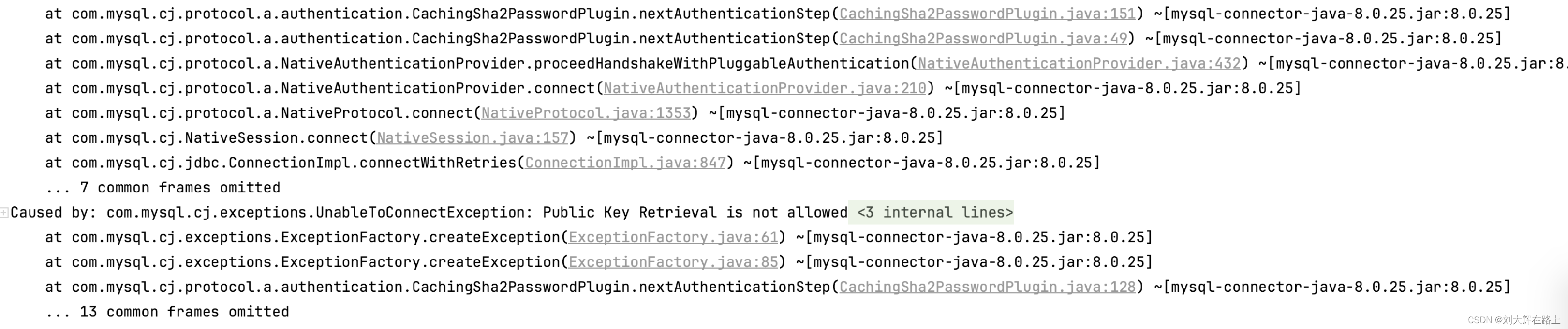Mysql报错 by: com.mysql.cj.exceptions.UnableToConnectException: Public Key Retrieval is not ...