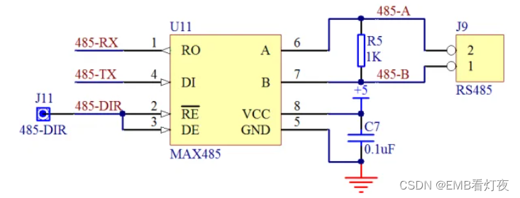 MAX485芯片介绍（MAX485ESA+T，半双工RS422和RS485串口收发传输芯片，2.5Mbps传输速率。5V逻辑电平 ...