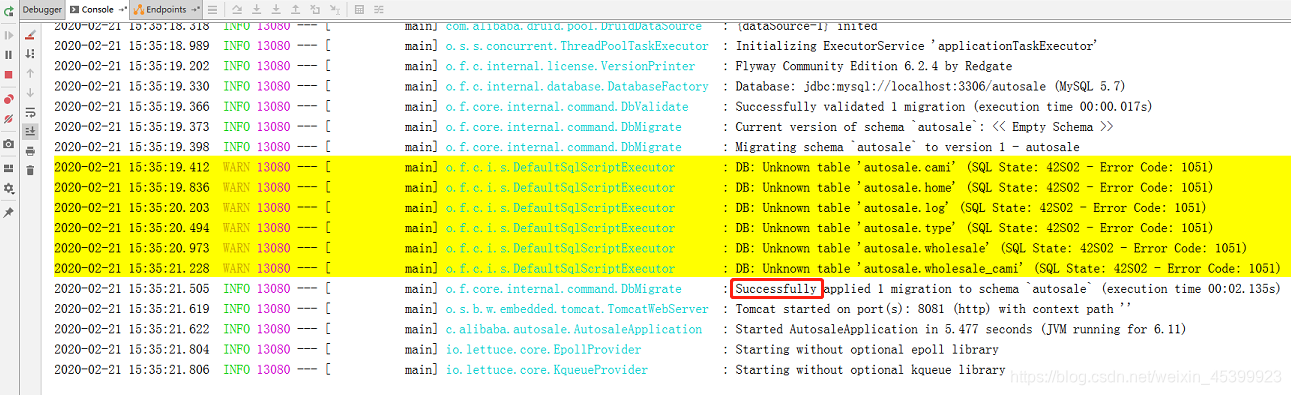 SpringBoot集成FlyWay之踩坑记录_invocation of init method failed; nested exception-CSDN博客