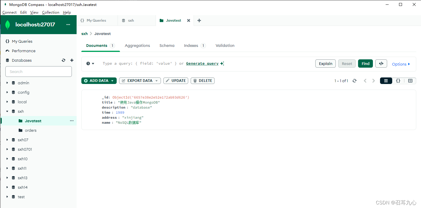 使用Java API 操作MongoDB_mongodb java api-CSDN博客