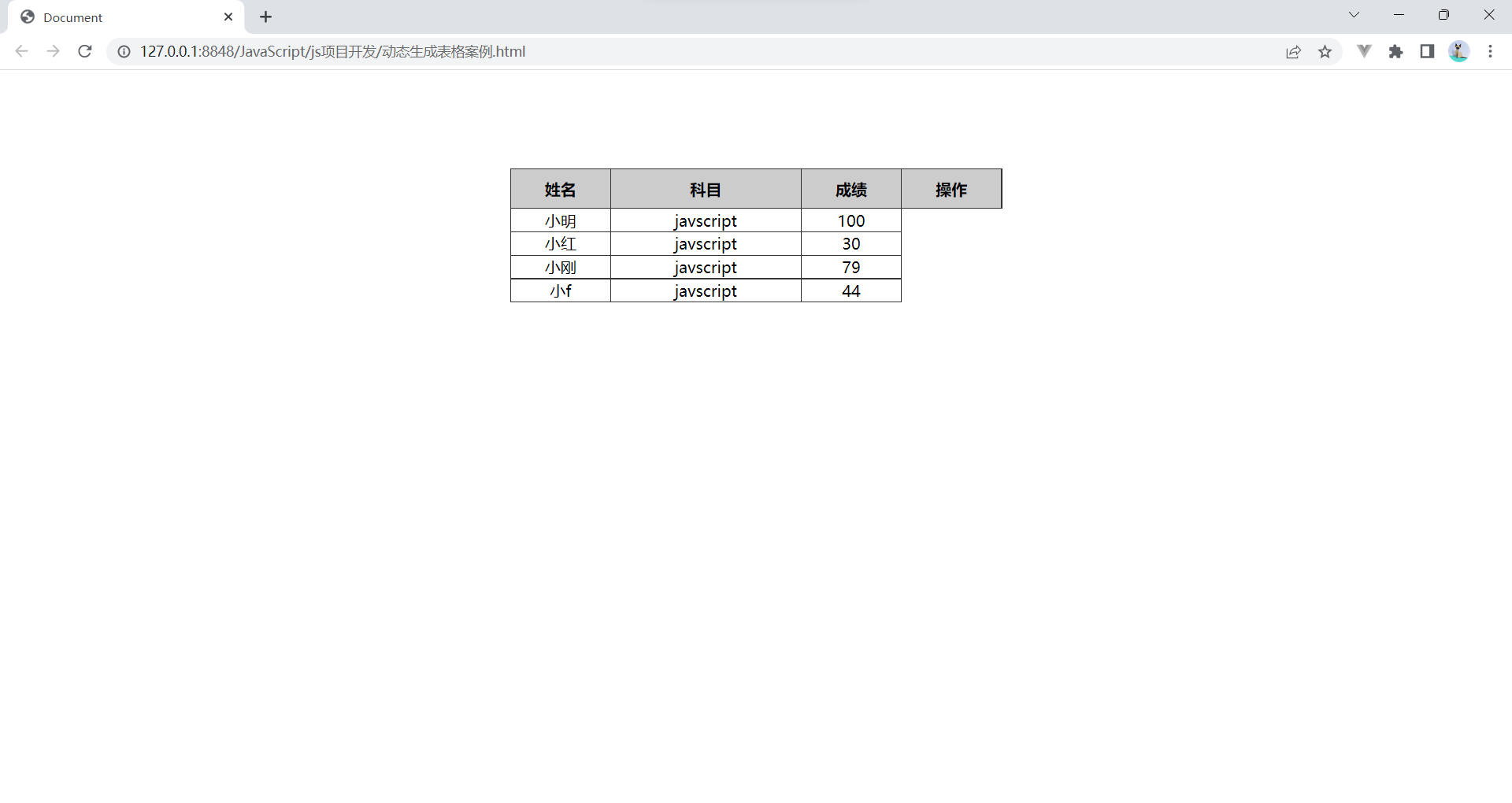 Web APIs：节点操作--动态生成表格案例_tbody.appendchild(tr);-CSDN博客
