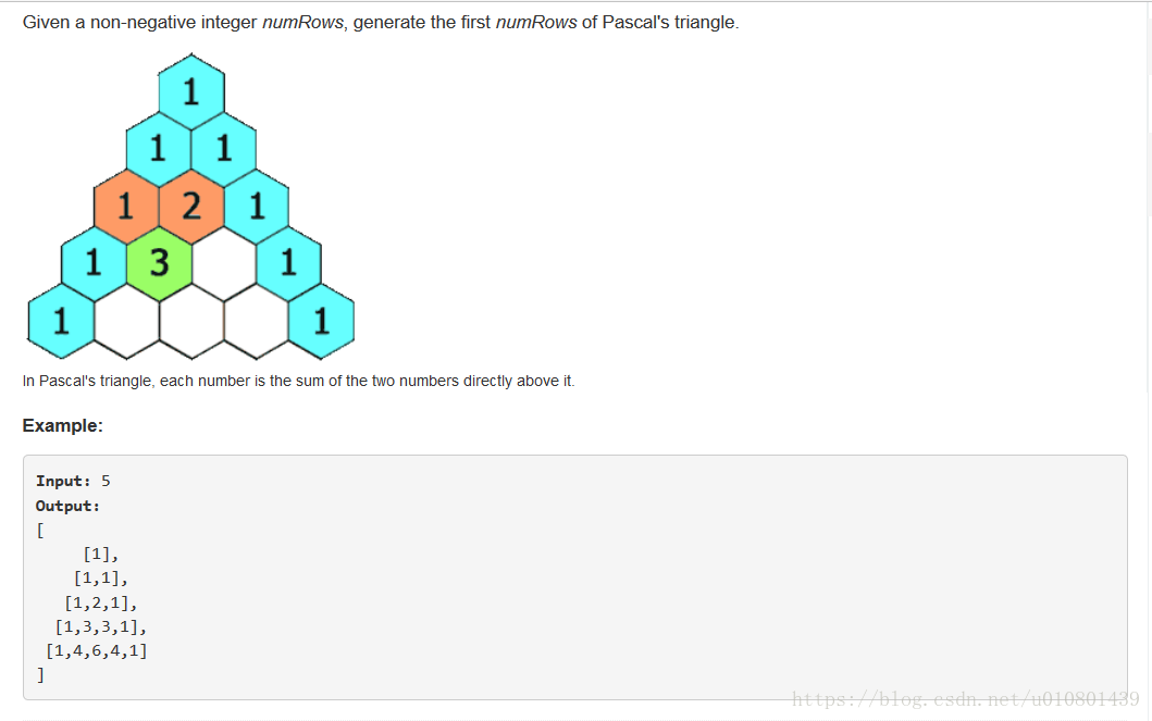 Leetcode 118 Pascals Triangle（python3）杨辉三角leetcode 118 Py3 Csdn博客 4361