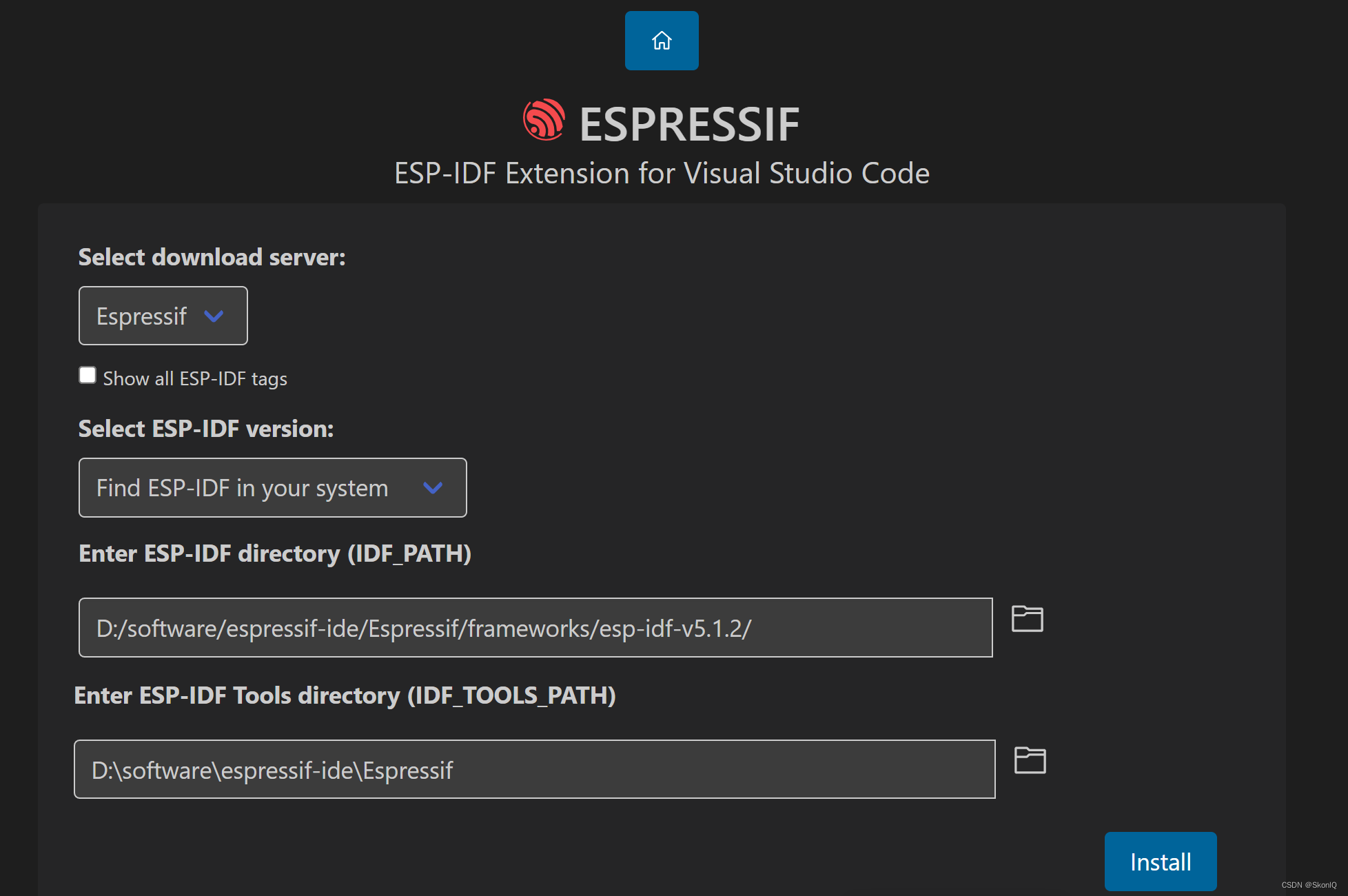 ESP32学习——通过VSCode使用espressif开发环境配置_esp32 espressif-CSDN博客