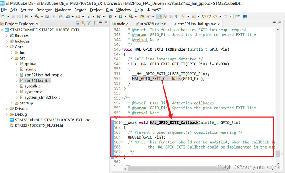 STM32CubeIDE基础学习-EXTI外部中断实验_stm32cubeide 外部中断-CSDN博客