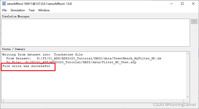 ADS基础教程11 - TouchStone文件的导出及导入_ads导出snp文件-CSDN博客