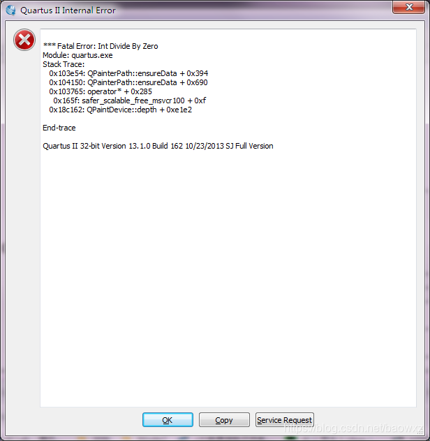 Quartus 打开RTL Viewer时出现*** Fatal Error: Int Divide By Zero Module: quartus.exe Stack Trace ...