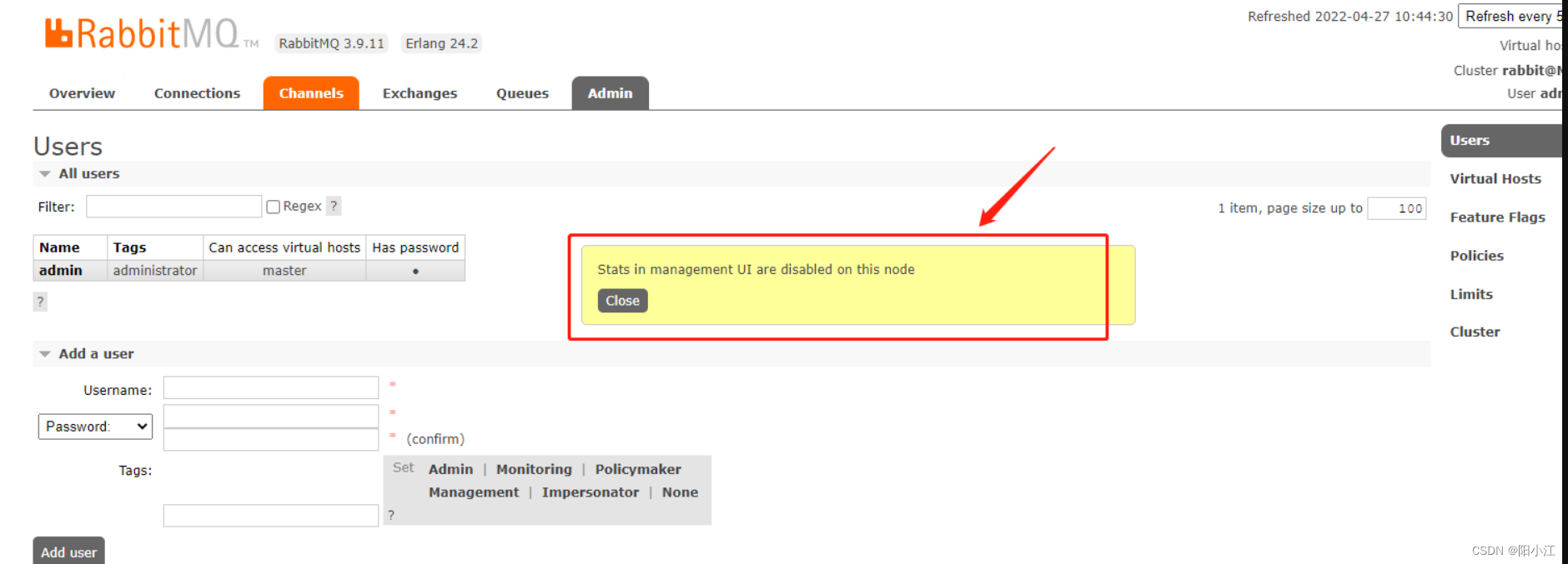Docker安装RabbitMQ,web界面访问成功,SpringBoot发送消息失败异常_rabbitmq overview: management only mode-CSDN博客