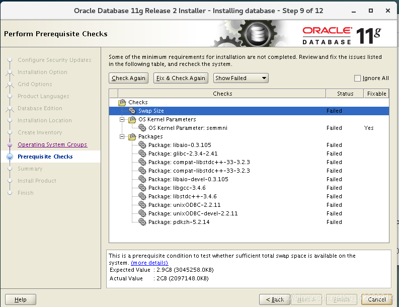 Centos7安装Oracle11g及可能遇到的问题(最详细的操作过程)_os kernel parameter semmni-CSDN博客