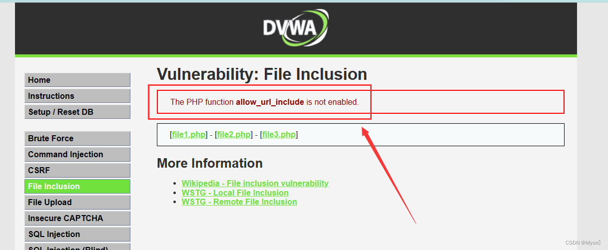 解决 DVWA 靶场 文件包含 The PHP function allow_url_include is not enabled._the ...
