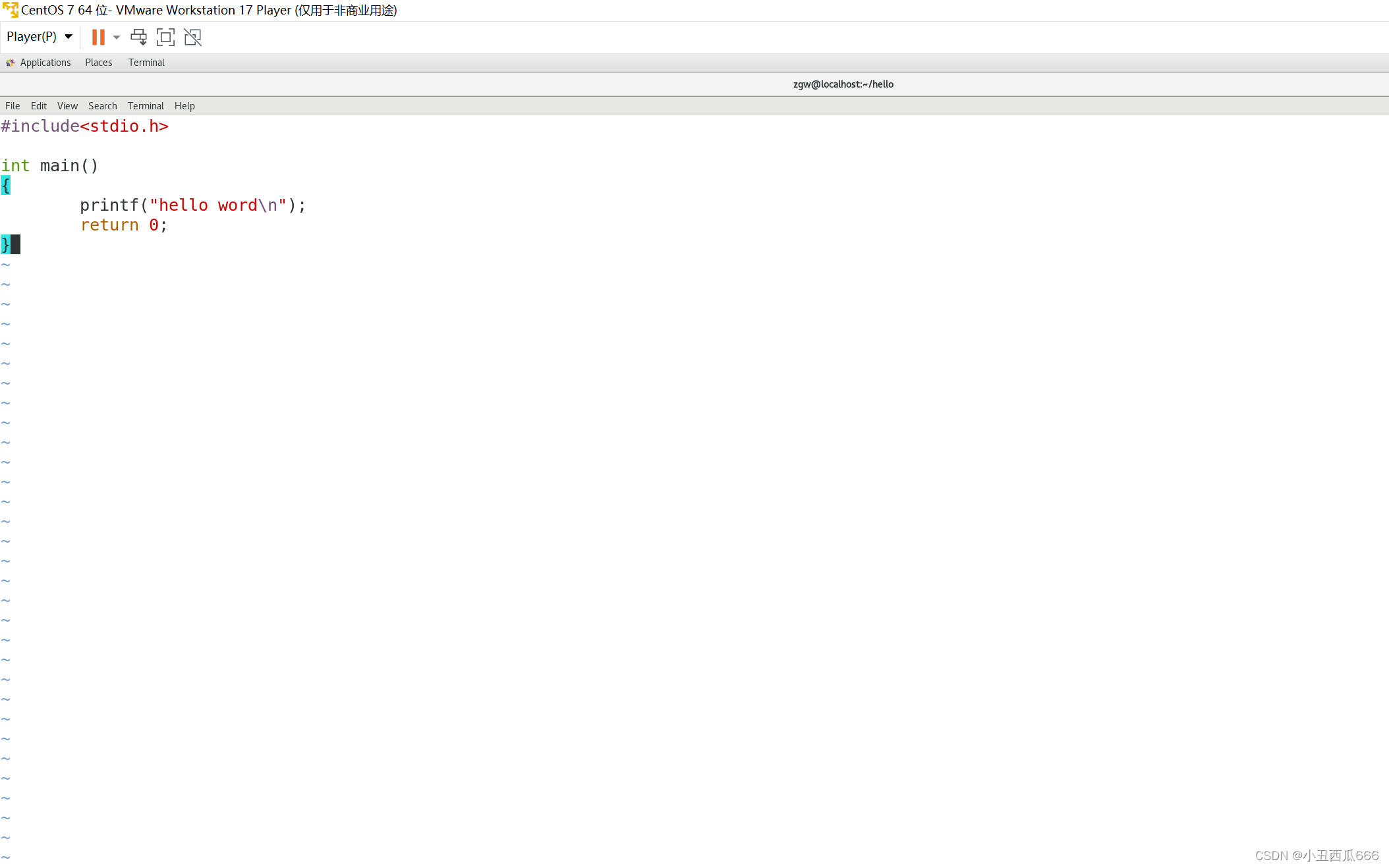 5分钟让你在LINUX系统写第一个C语言holleword（巨有成就感）_linux怎么写hello world-CSDN博客