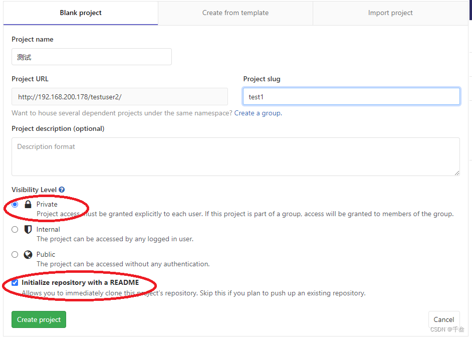 Gitlab创建一个空项目_project slug-CSDN博客