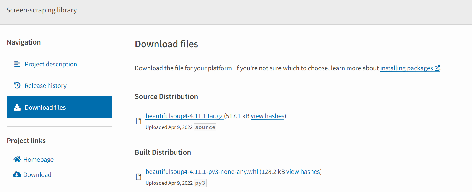 python3.7 安装beautifulsoup4 4.11.1_beautifulsoup4==4.11.1-CSDN博客