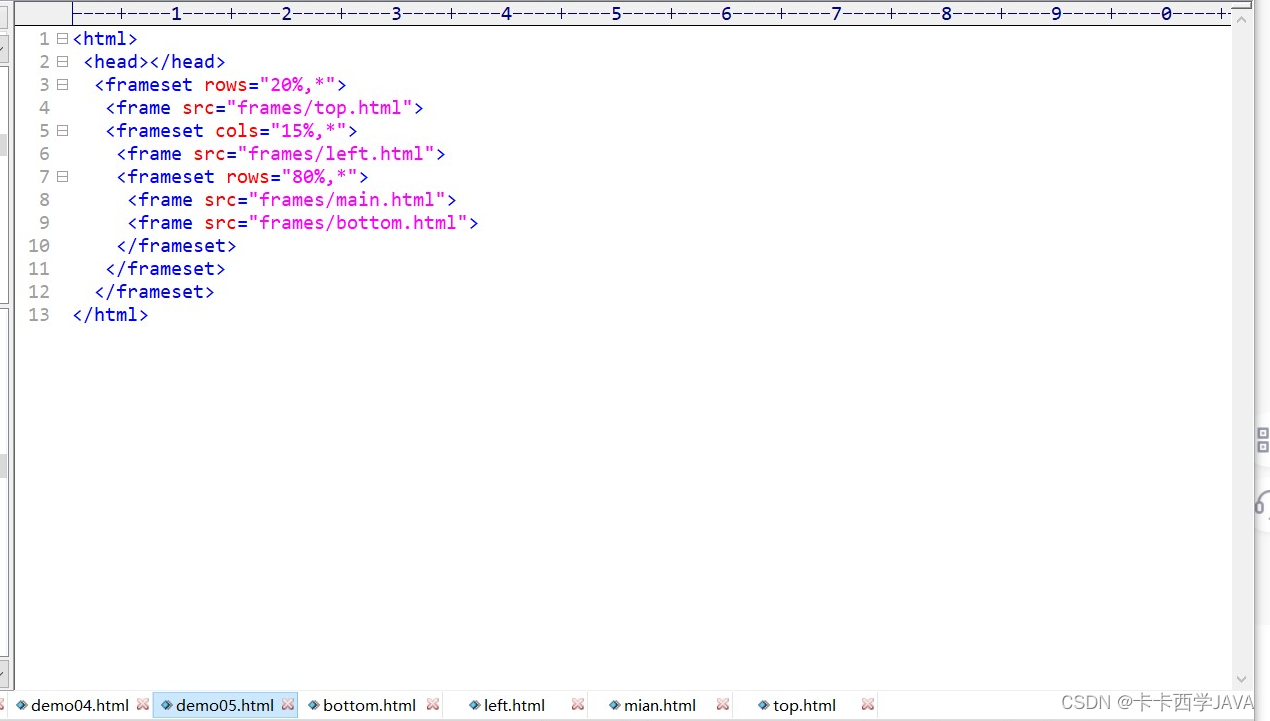 JavaWeb学习笔记：frameset、iframe标签-CSDN博客