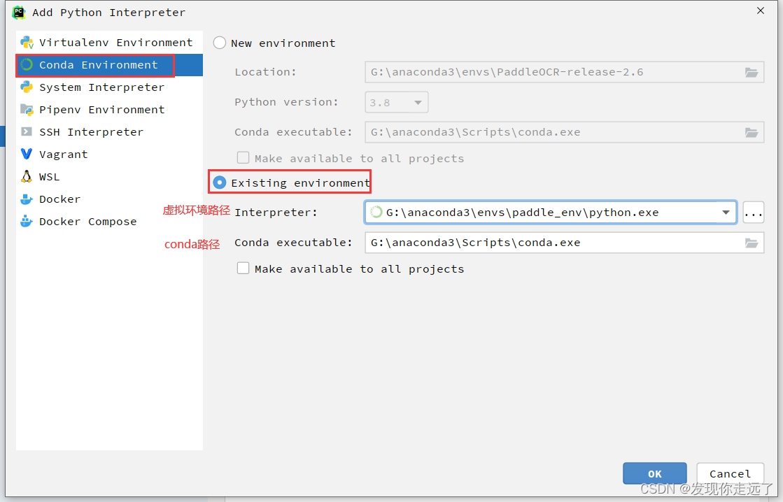 【Python】Pycharm中设置使用conda的虚拟环境（保姆级图文）_pycharm conda路径-CSDN博客