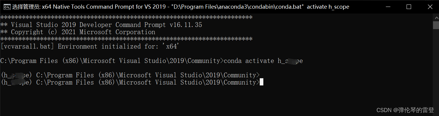 【VS2019】x64 Native Tools Command Prompt for Vs 2019使用conda命令进入环境-CSDN博客