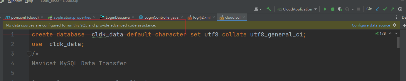 【已解决】Idea打开sql文件：No data sources are configured to run this SQL and provide advanced code ...