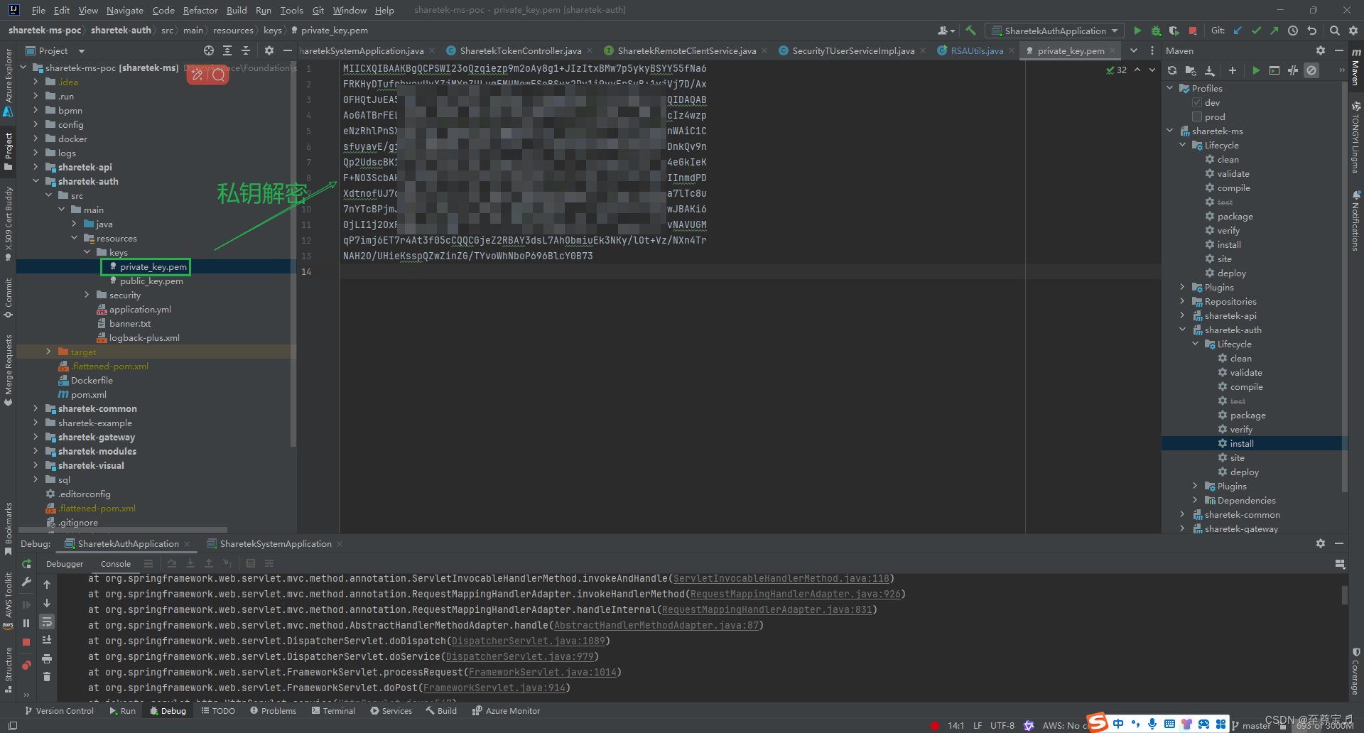 RSA解密，报错：“cn.hutool.crypto.CryptoException: BadBlockException: unable ...
