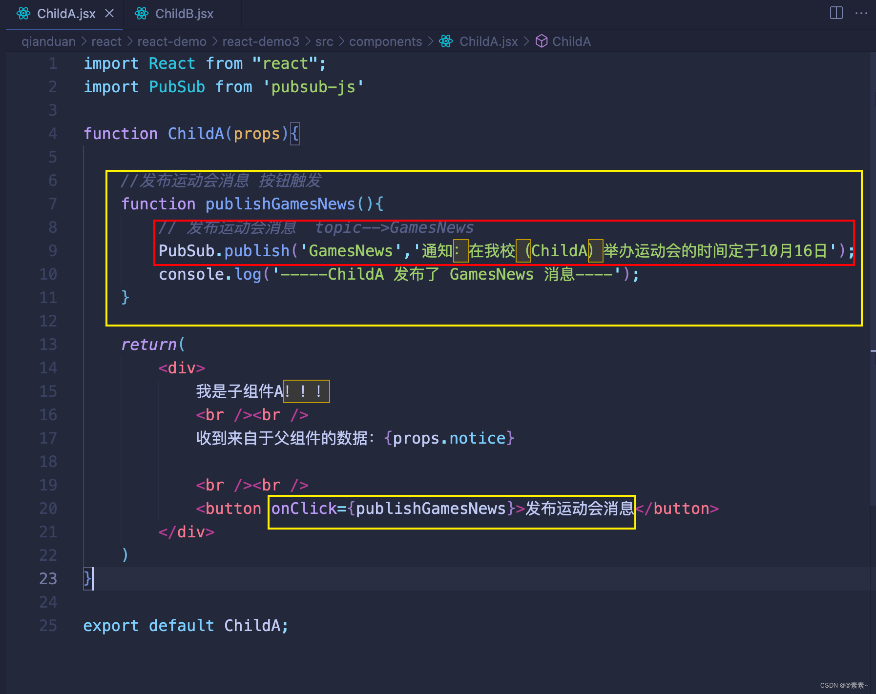 React中组件通信02——消息订阅与发布、取消订阅以及卸载组件时取消订阅react 订阅 Csdn博客