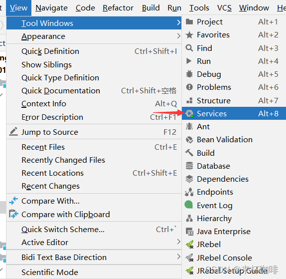 IDEA开启并配置services窗口_Java-CSDN专栏