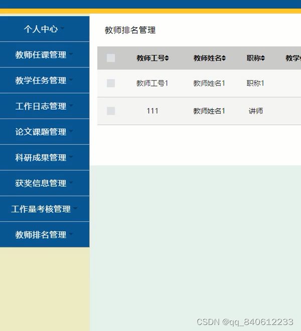 Java Ssm教师工作量统计系统教师教学课时量统计系统 Csdn博客 3968