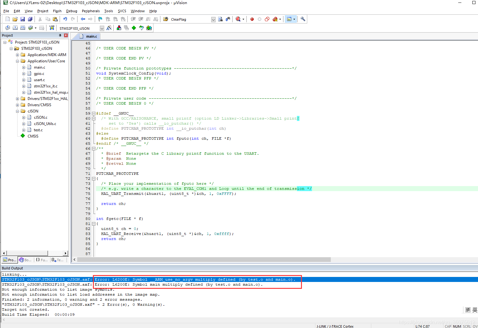 STM32HAL 移植 cJSON开源库 (裸机开发神器)_stm32移植cjson-CSDN博客