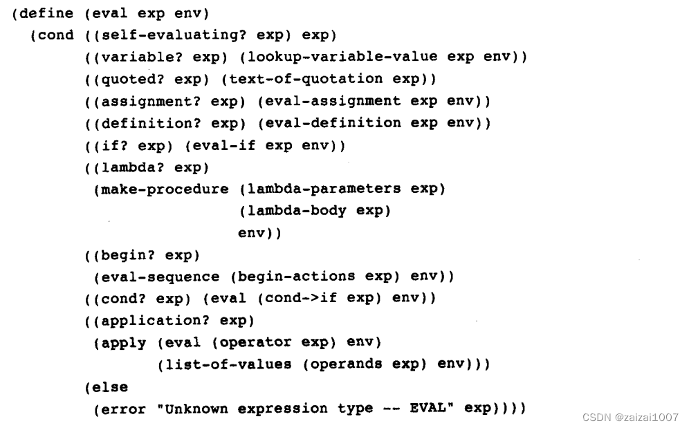 SICP--第四章 元语言抽象_sicp eval apply-CSDN博客