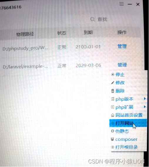 小皮软件PHPStudy搭建Laravel 10.X框架-CSDN博客
