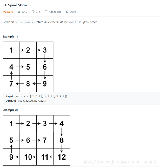 高频刷题-54. Spiral Matrix-CSDN博客