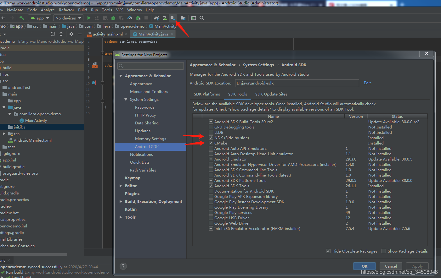 opencv篇(一) ndk运行环境搭建_opencv-sample 中ndk的设置问题-CSDN博客