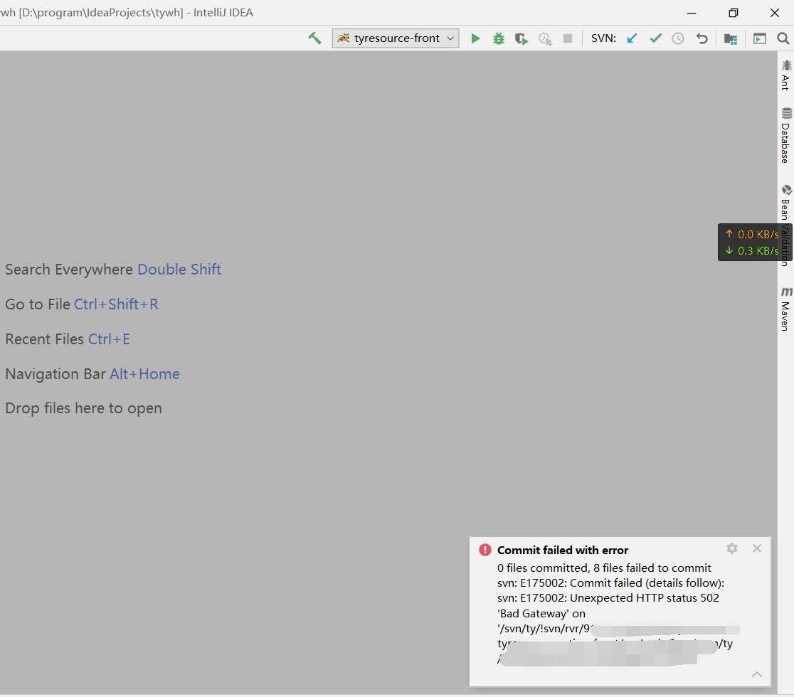 svn: E175002: Commit failed (details follow): svn: E175002: Unexpected HTTP status 502Bad ...