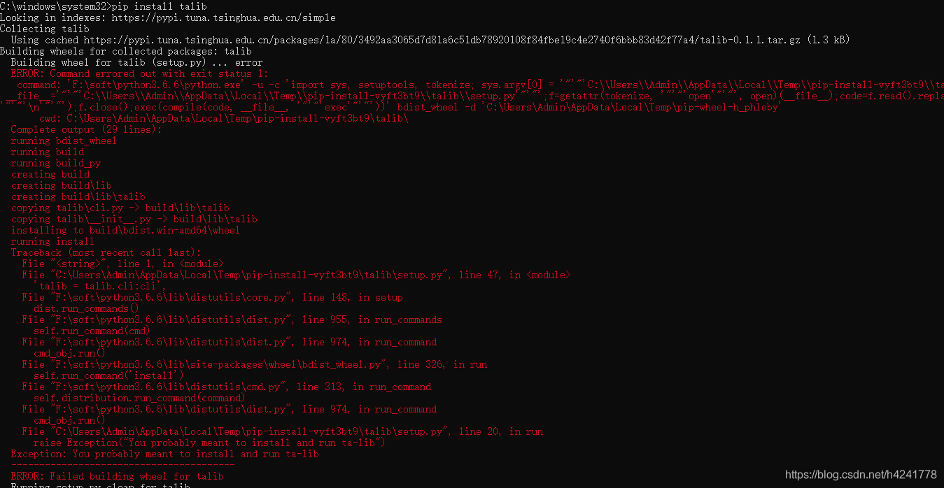 window10 正确安装python量化交易常用包talib 小白实操记录_talib官网-CSDN博客