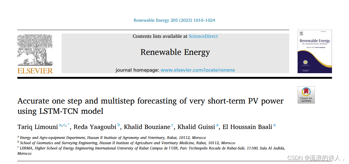 Accurate one step and multistep forecasting of very short-term PV power using LSTM-TCN model-CSDN博客